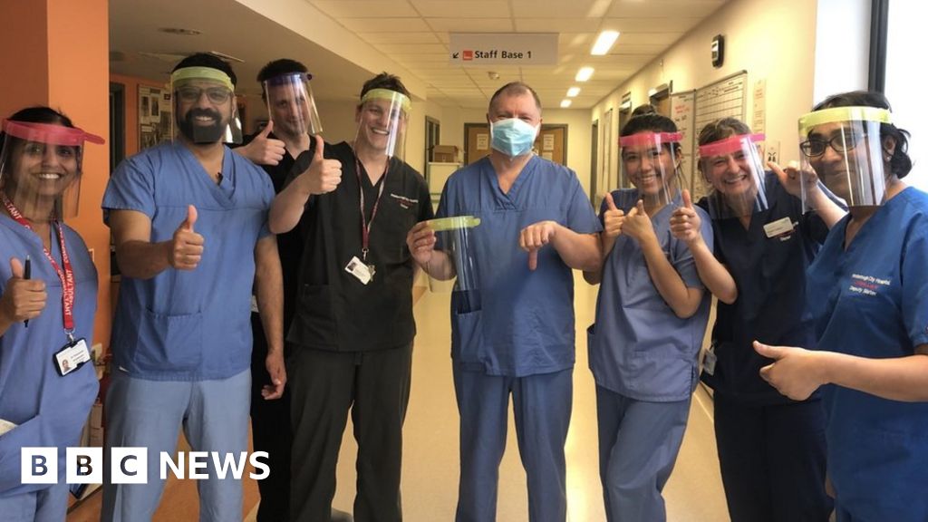 Coronavirus: Teachers make face shields for NHS staff