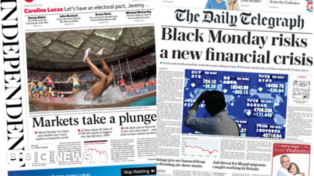 Newspaper headlines: 'The Great Fall of China' - BBC News