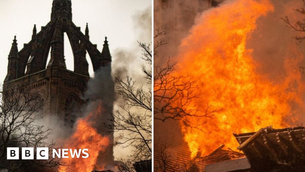 Fire crews tackle blaze at historic army centre in Paisley - BBC News
