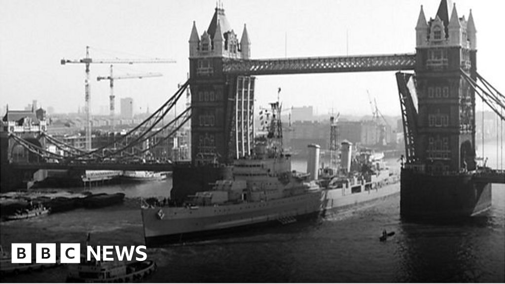 HMS Belfast marks 45 years on the River Thames - BBC News