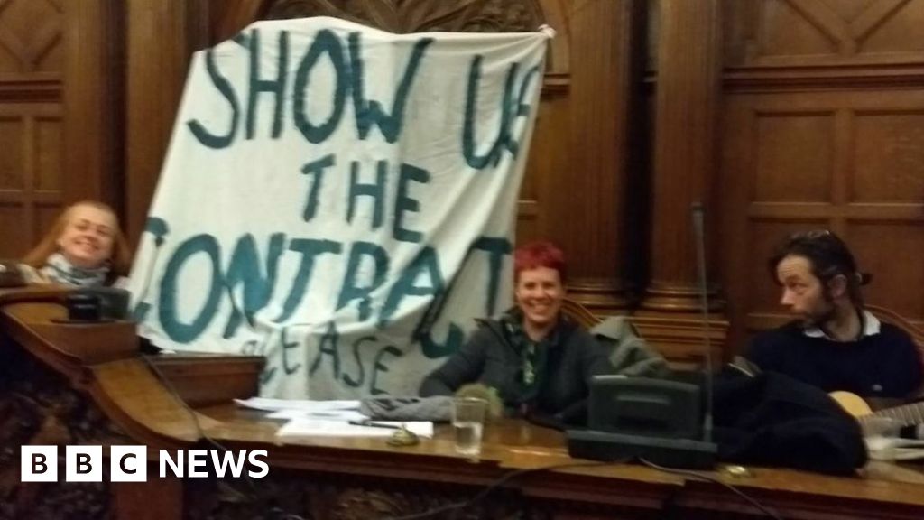 Sheffield tree protesters stage council chamber sit-in - BBC News