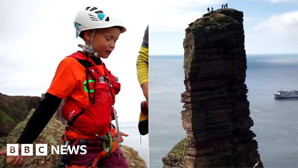 'I climbed this sea stack for my mum' - BBC News