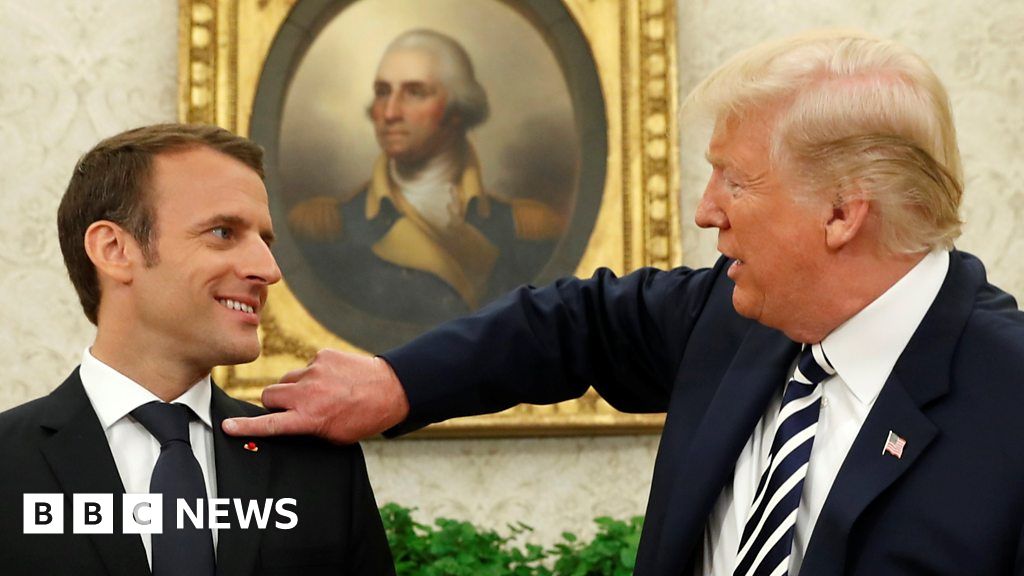 Trump brushes dandruff off 'perfect' Macron