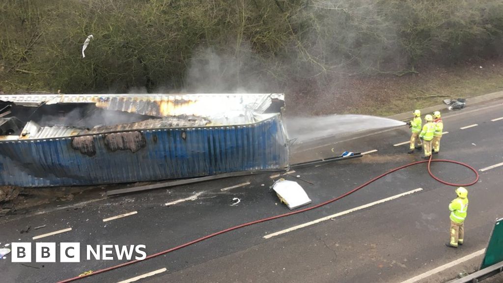 Lorry Crash Driver Dies In Essex A12 Bridge Fall Bbc News