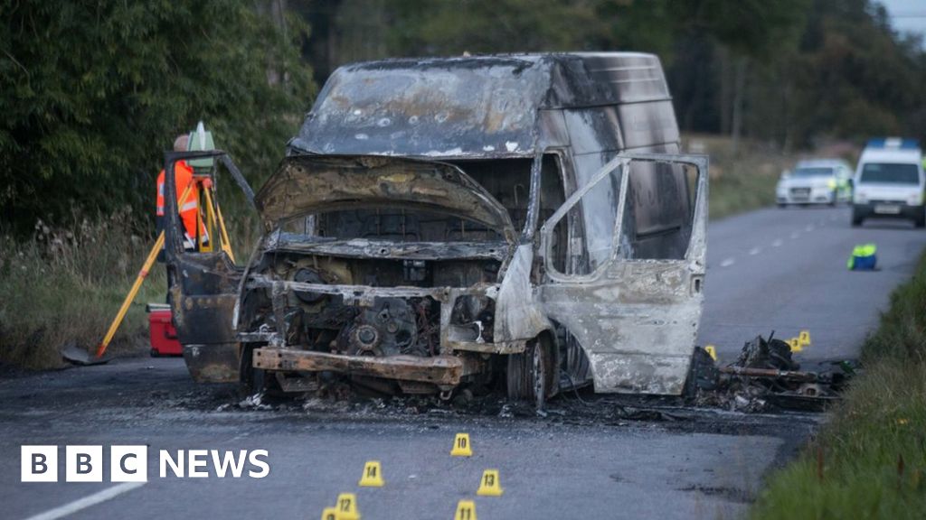 Motorcyclist dies in van crash on Banchory to Torphins road - BBC News
