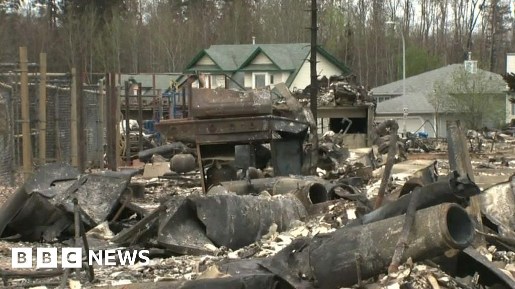'Grim aftermath' of Canada wildfires in Fort McMurray - BBC News