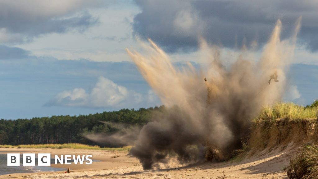 Controlled explosion carried out on Nairn beach - BBC News