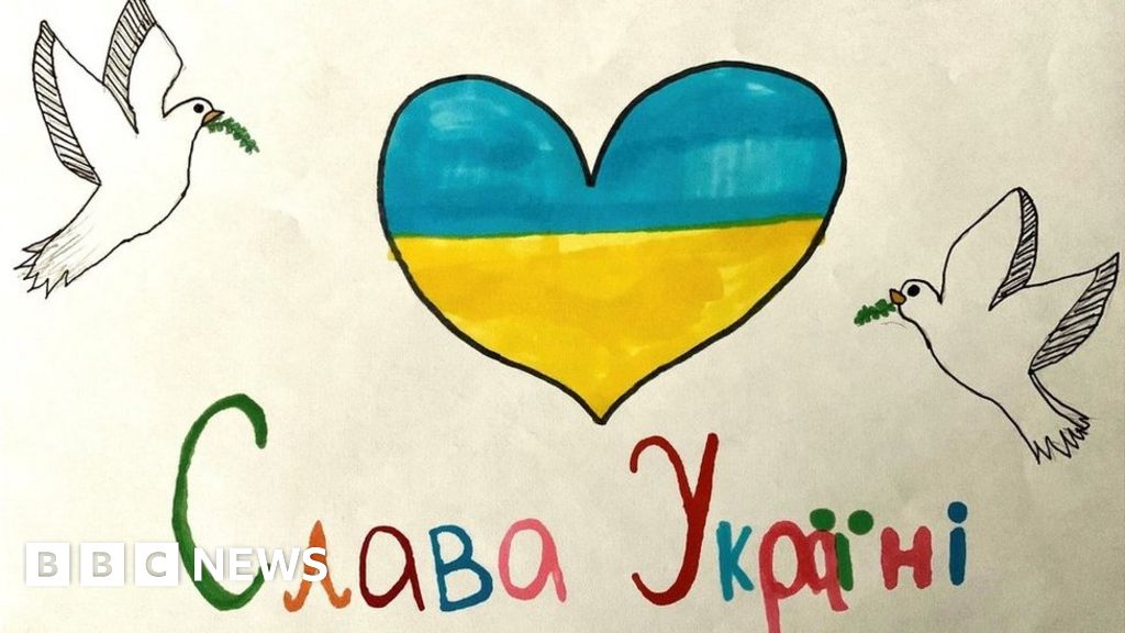 Ukrainian schoolchildren share colourful messages of hope