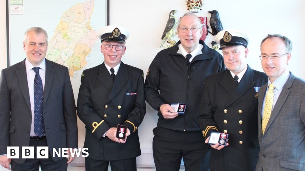 Five Isle of Man coastguard volunteers commended for long service - BBC ...