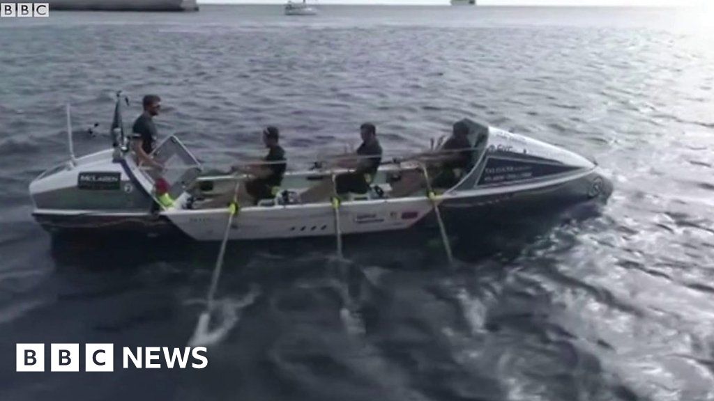 The Four Oarsmen take on Atlantic challenge - BBC News