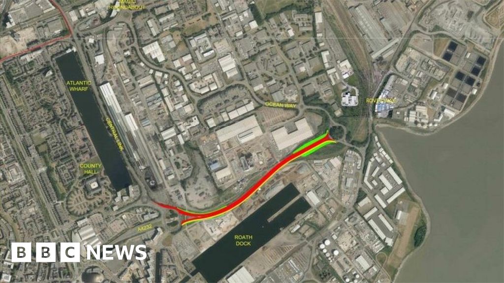 £57m Cardiff Bay road linking to east of the city opens - BBC News