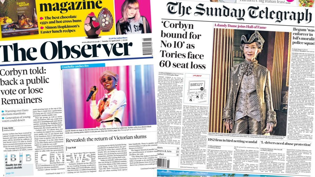Newspaper headlines: Jeremy Corbyn's prospects on front pages - BBC News