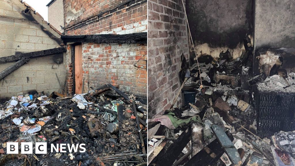 Rhyl house 'destroyed' in faulty washing machine fire - BBC News