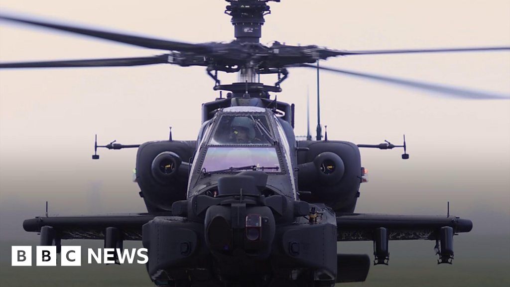 New Army Apache helicopters lift off at Wattisham airfield - BBC News