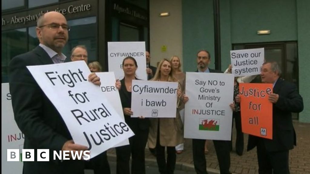 Legal aid cuts prompts lawyers in mid and west Wales to protest - BBC News