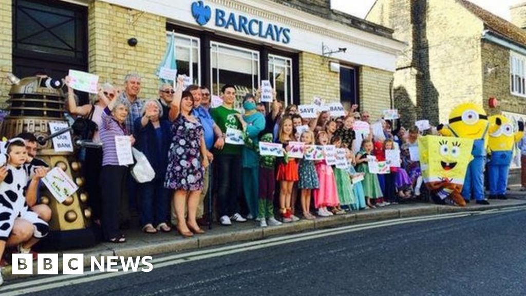 Barclays Littleport bank branch in closure protest - BBC News