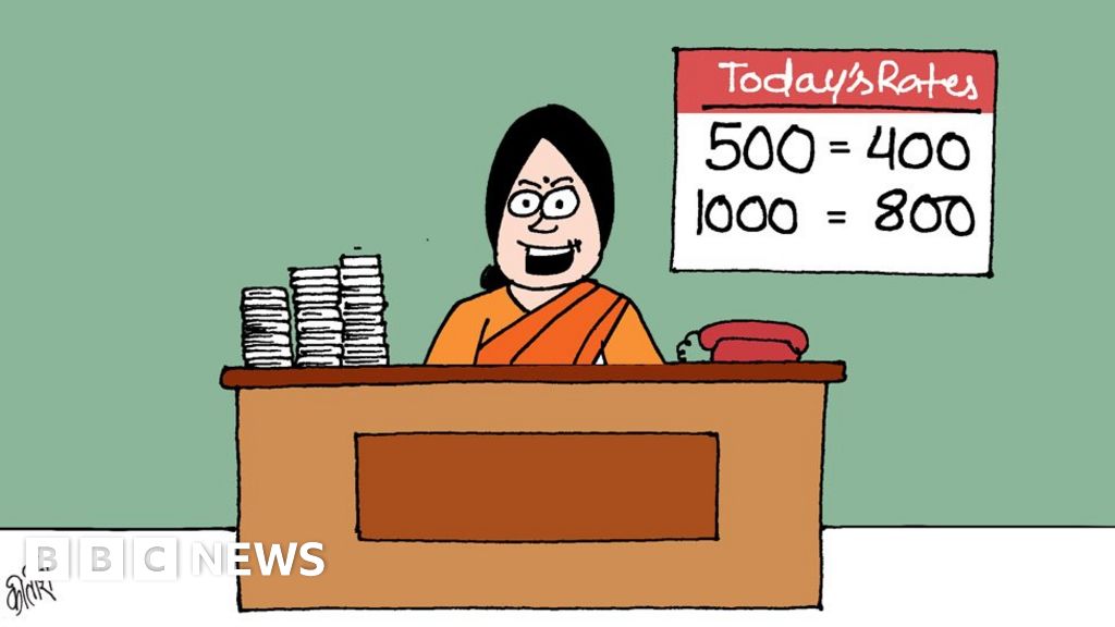 Cartoons of how 'cashless' Indians are coping - BBC News
