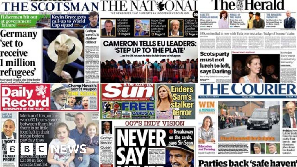 Scottish papers: Corbyn's shadow cabinet and Sir Sean - BBC News
