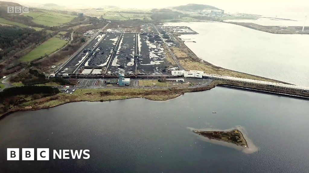 Drone footage of Hunterston Terminal - BBC News
