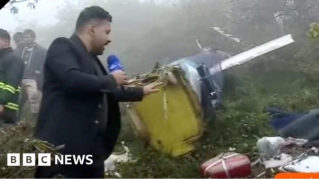 Iran helicopter crash debris shown on state TV - BBC News