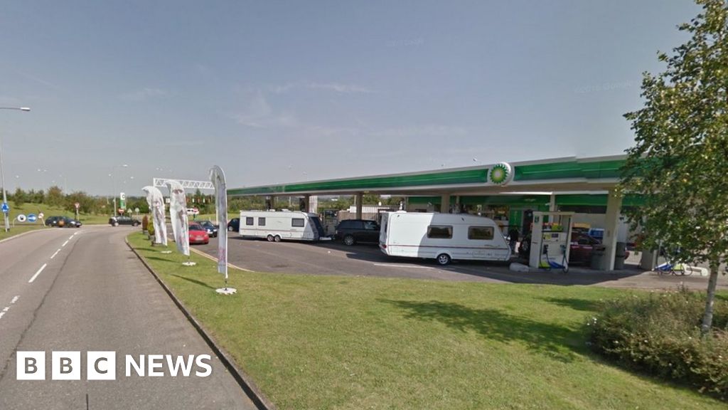 M5 gets first motorway service station fuel signs - BBC News