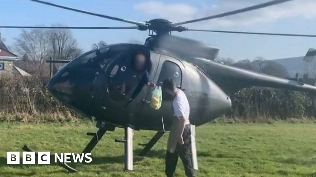 Covid: Helicopter flew from Salford to Preston for sandwich - BBC News