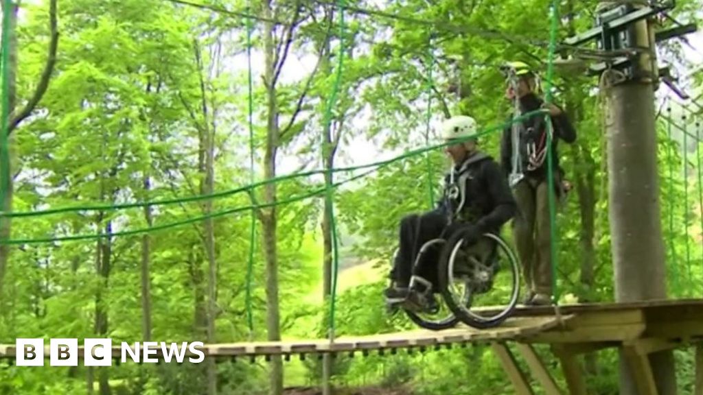 The Lake District high-ropes course for wheelchair users - BBC News