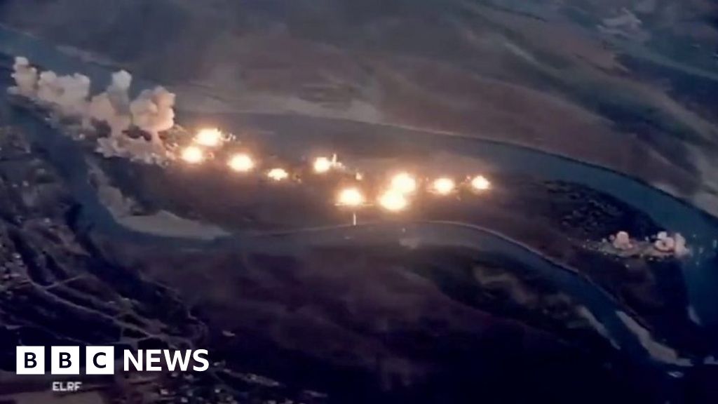 Video shows explosives being dropped on IS occupied territory in Iraq
