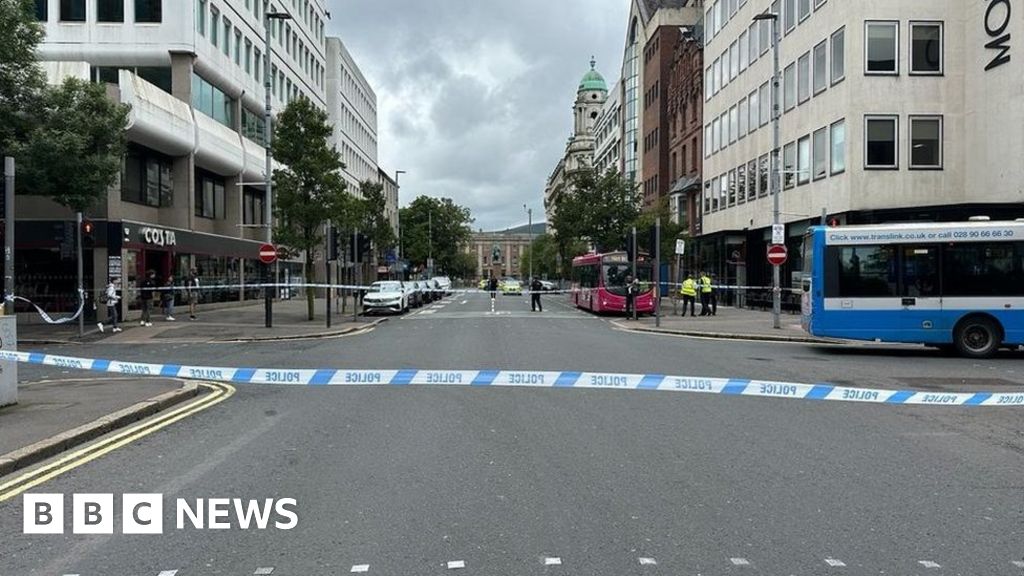 Belfast: Man in hospital after incident involving bus - BBC News