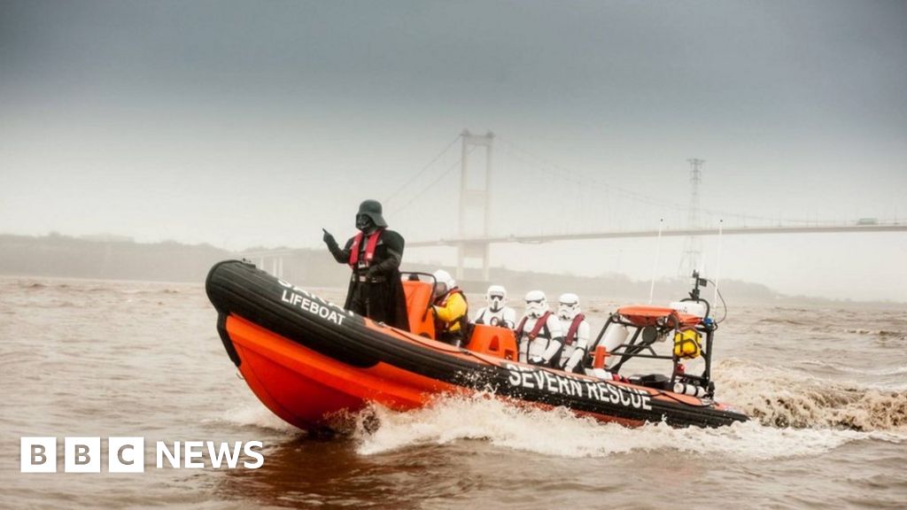 Darth Vader joins the dark tide on River Severn rescue boat - BBC News