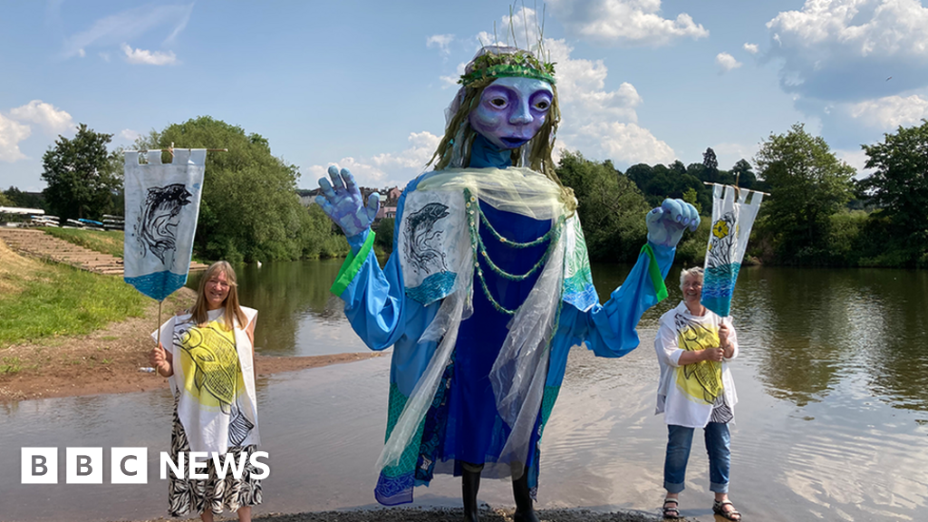 Goddess of the Wye highlights river's pollution levels - BBC News