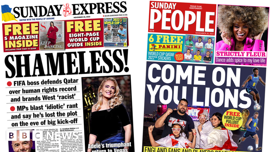 Newspaper headlines: 'Come on you Lions' and Fifa boss speech 'outrage ...