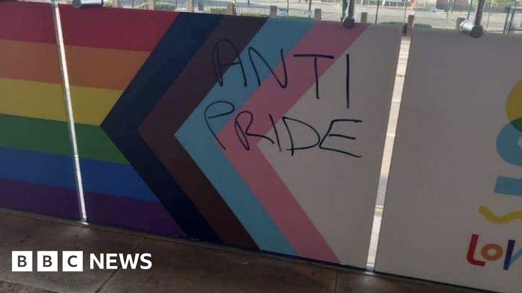 Gloucester Pride sign daubed with homophobic graffiti