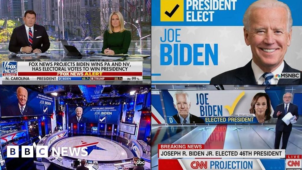 US election 2020: How US networks reported the Biden win - BBC News