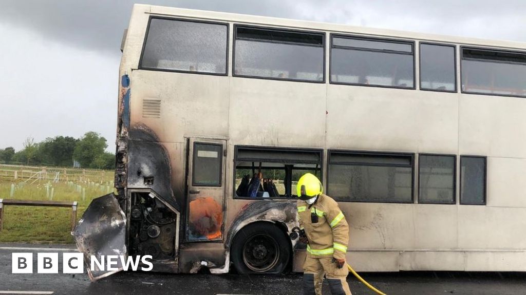 School bus catches fire in Bury St Edmunds