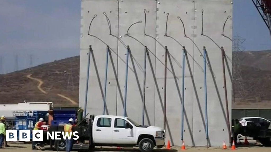 Trump's prototypes for Mexico border wall appear - BBC News