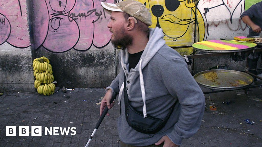 Completely blind backpacker visits Bethlehem