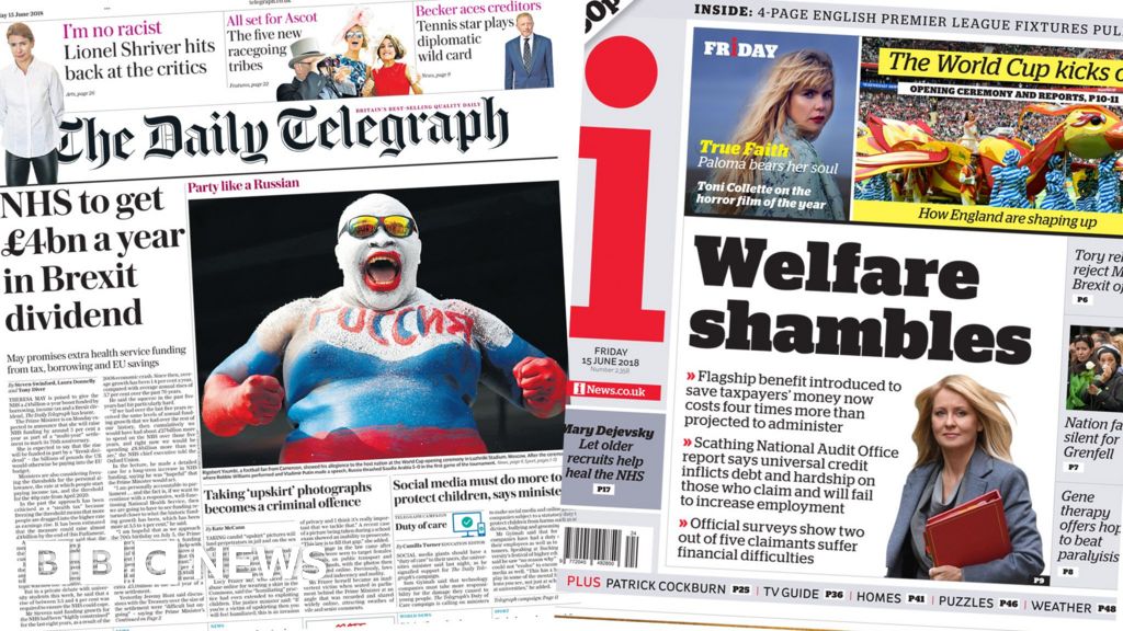 Newspaper headlines: 'Welfare shambles' and '£4bn more for NHS' - BBC News