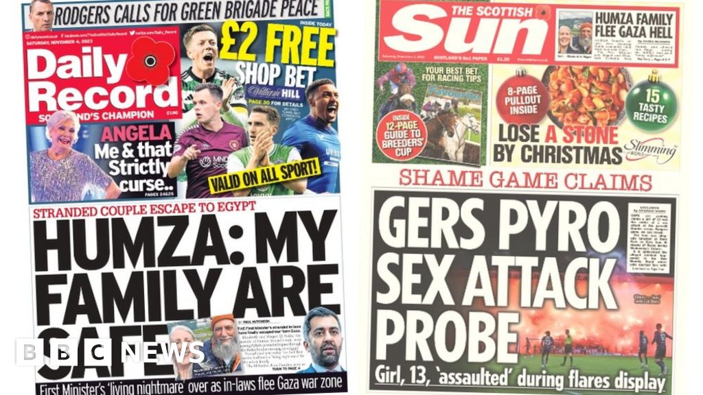 Scotland's Papers: FM's family safe and football match 'child sex ...