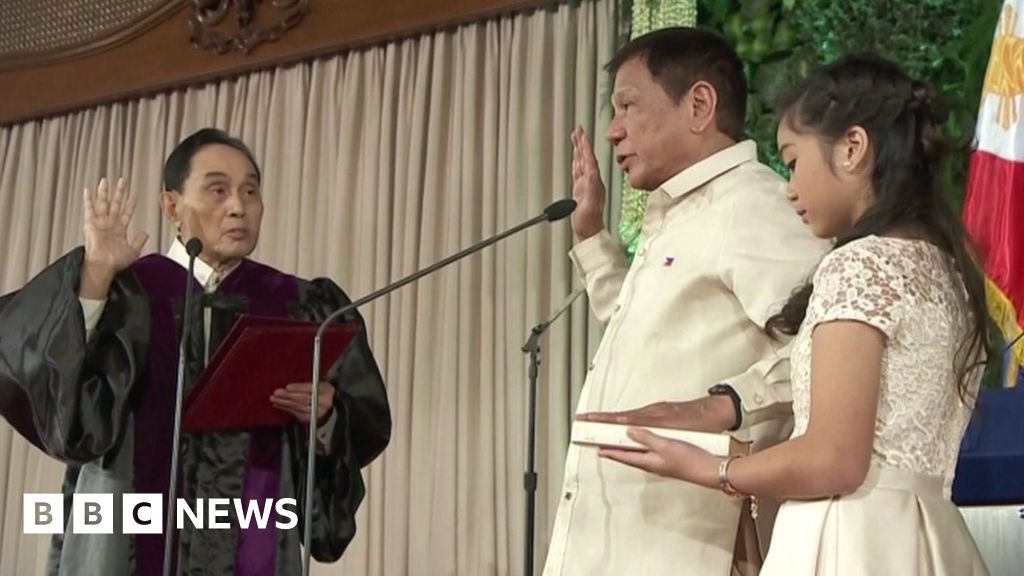 Rodrigo Duterte is sworn in as Philippines president - BBC News