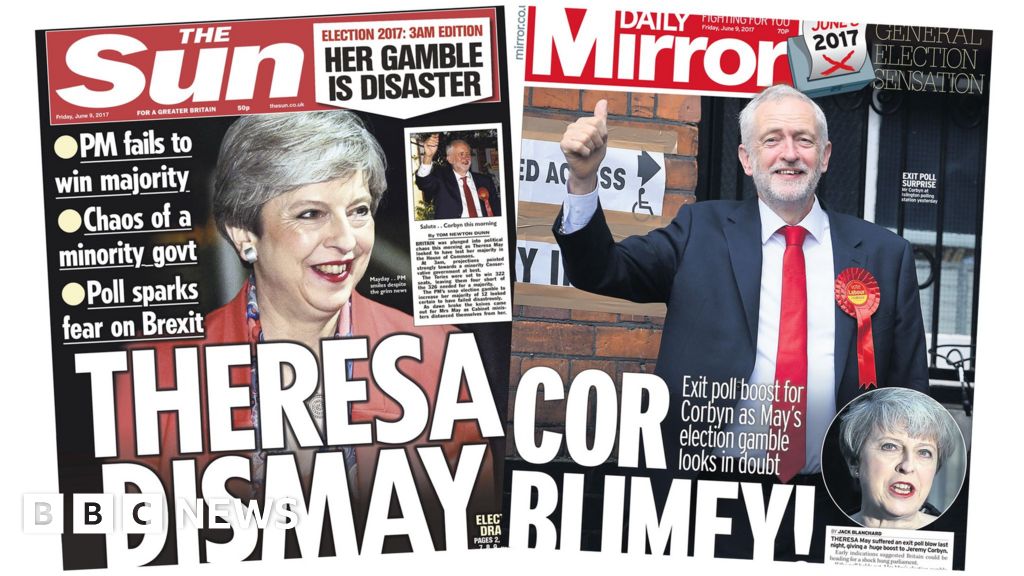 Newspaper headlines: May's 'gamble backfires' - BBC News