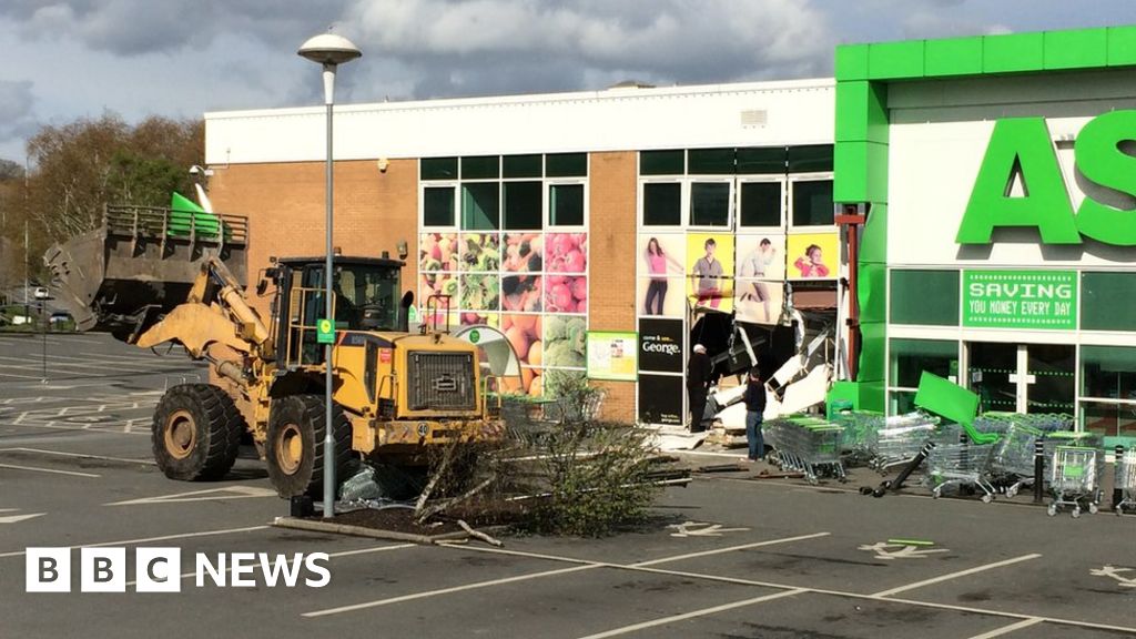 Tunbridge Wells Asda ram-raid: Digger used to steal cash machine - BBC News