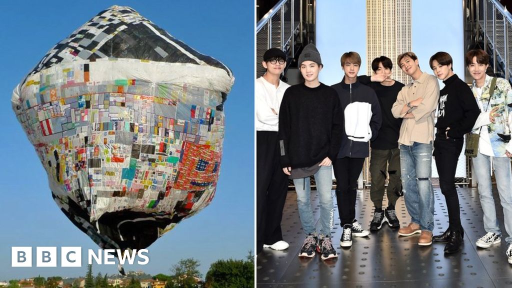 BTS art project includes balloons and scribbles - BBC News