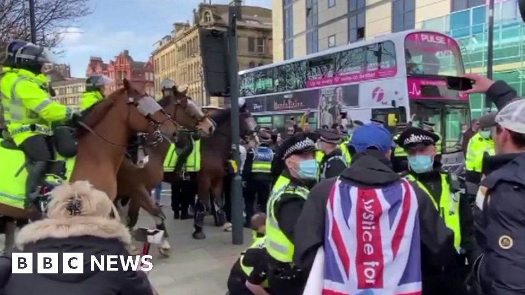 Nine officers injured at Bradford anti-lockdown protest