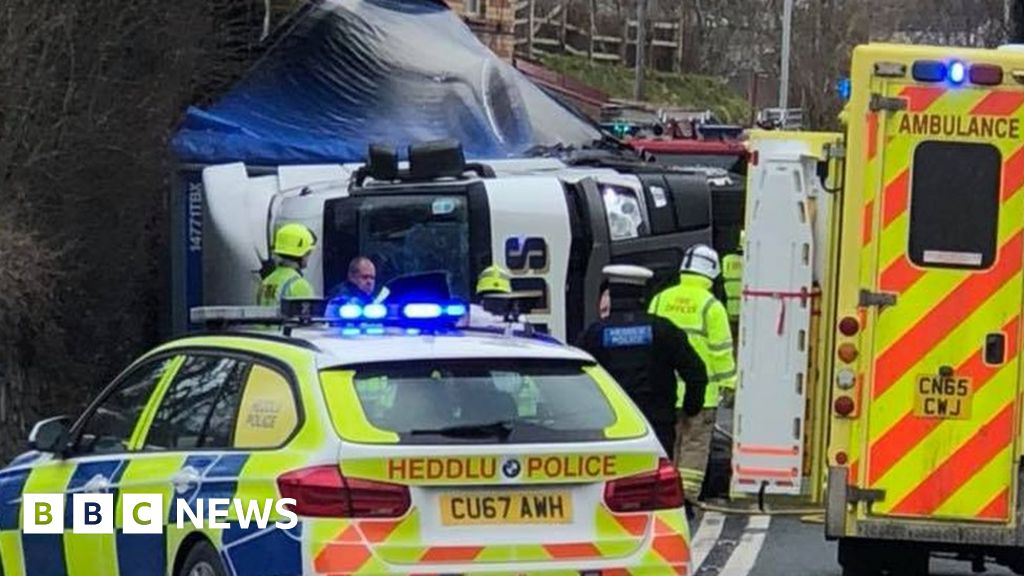Lorry Crashes Into Railway Bridge In Newtown Powys