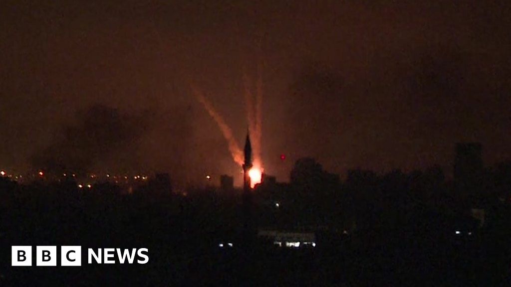 Rockets shown being fired from Gaza Strip