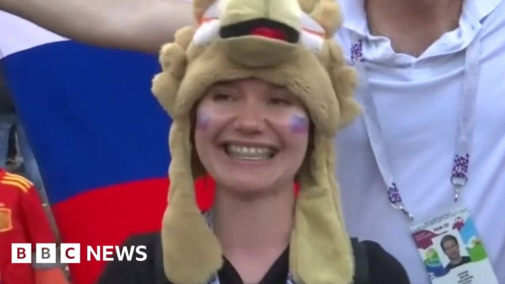 Russian football fans celebrate