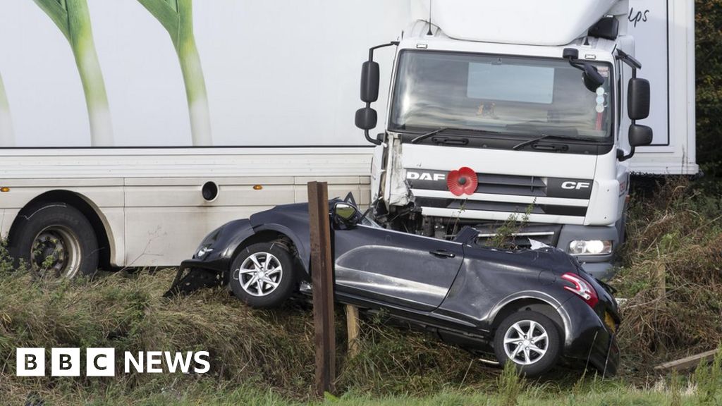 Man killed in A947 car and lorry crash named as Alan Geals - BBC News