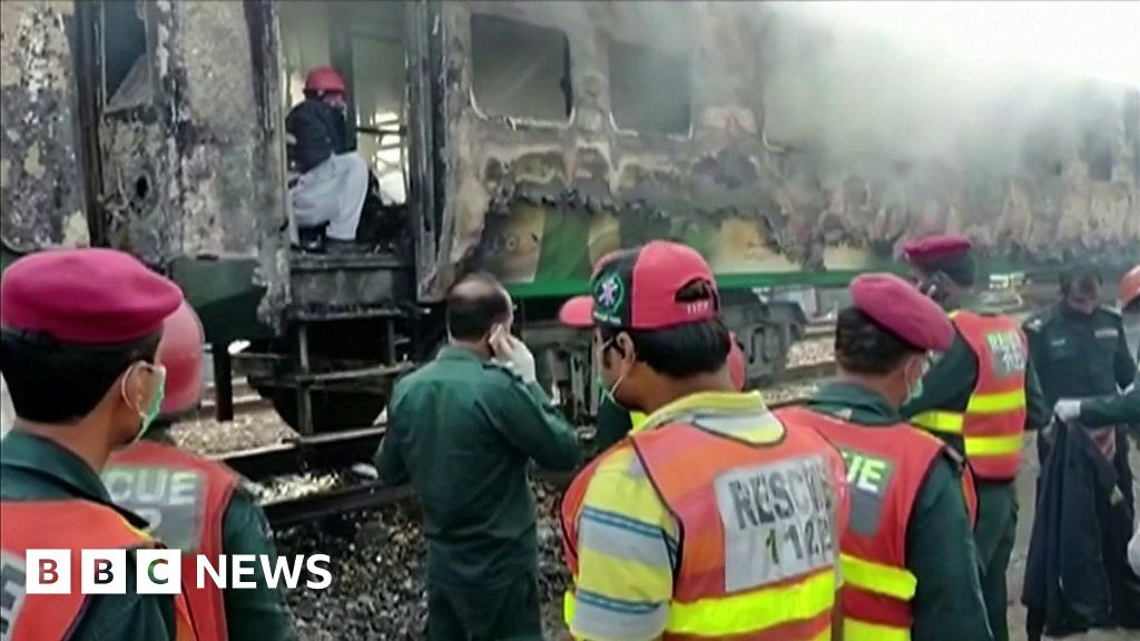 Pakistan train fire kills at least 74 people