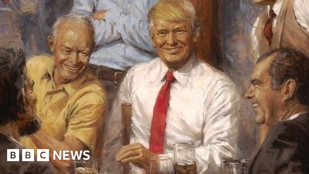 Painting of Trump among past presidents seen at White House